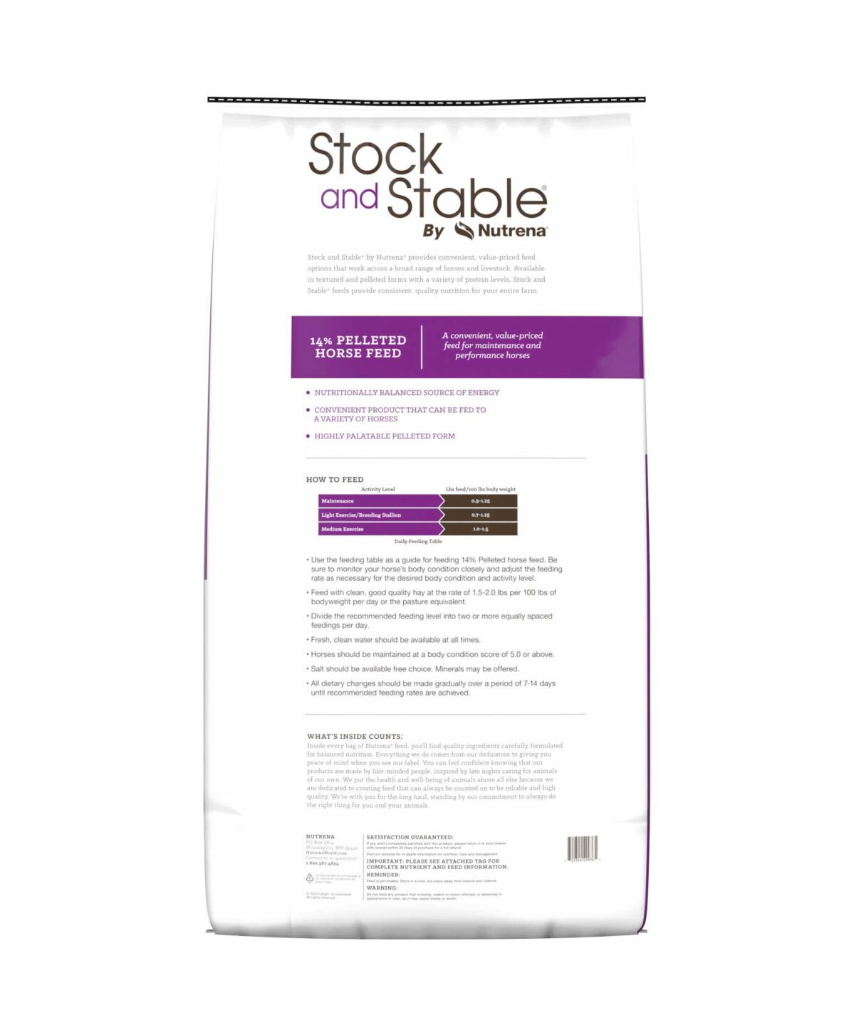 Stock and Stable 14% Pelleted Horse Feed | Nutrena Animal Feeds