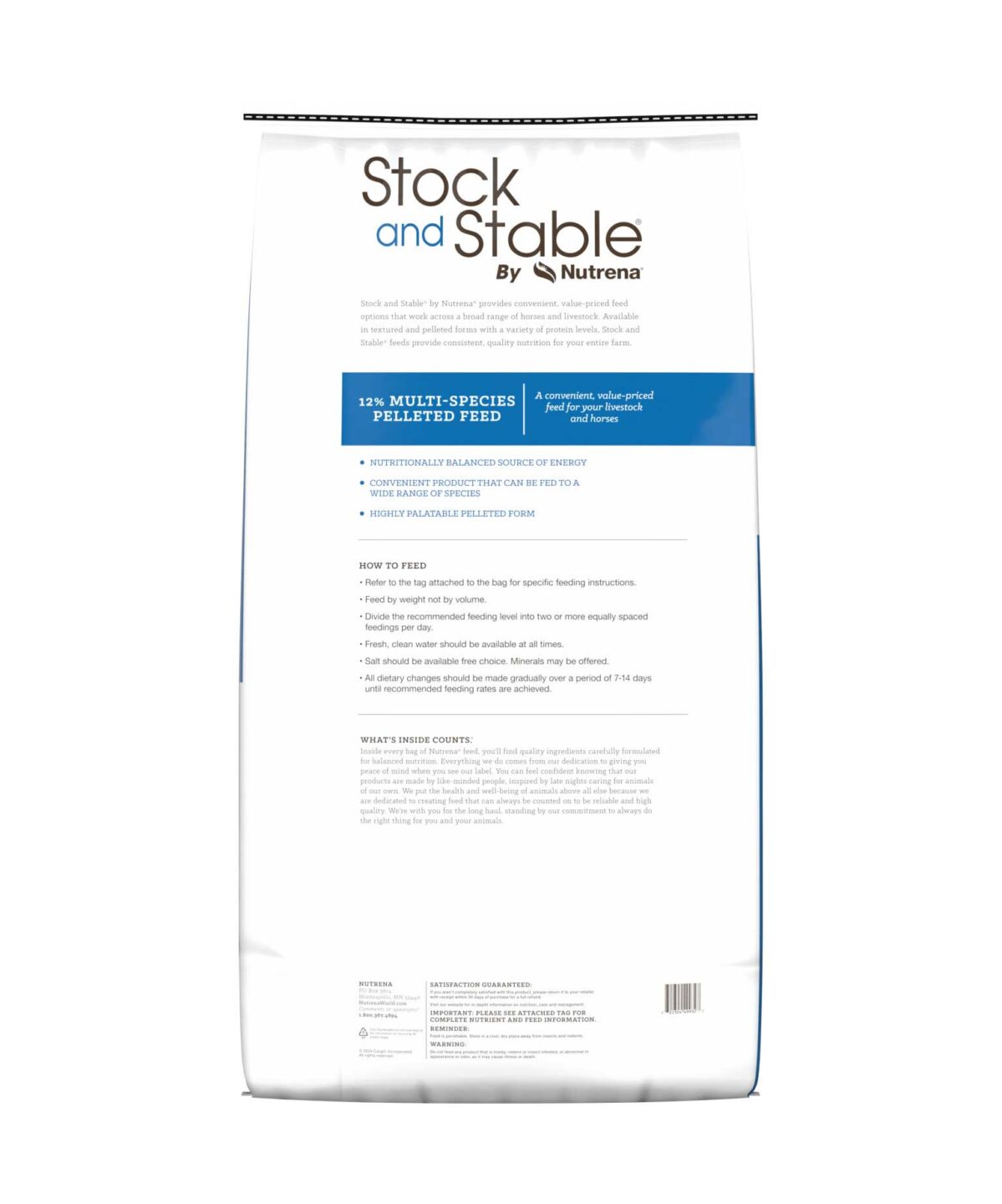 Stock and Stable 12% Multi-Species Pelleted Feed | Nutrena Animal Feeds